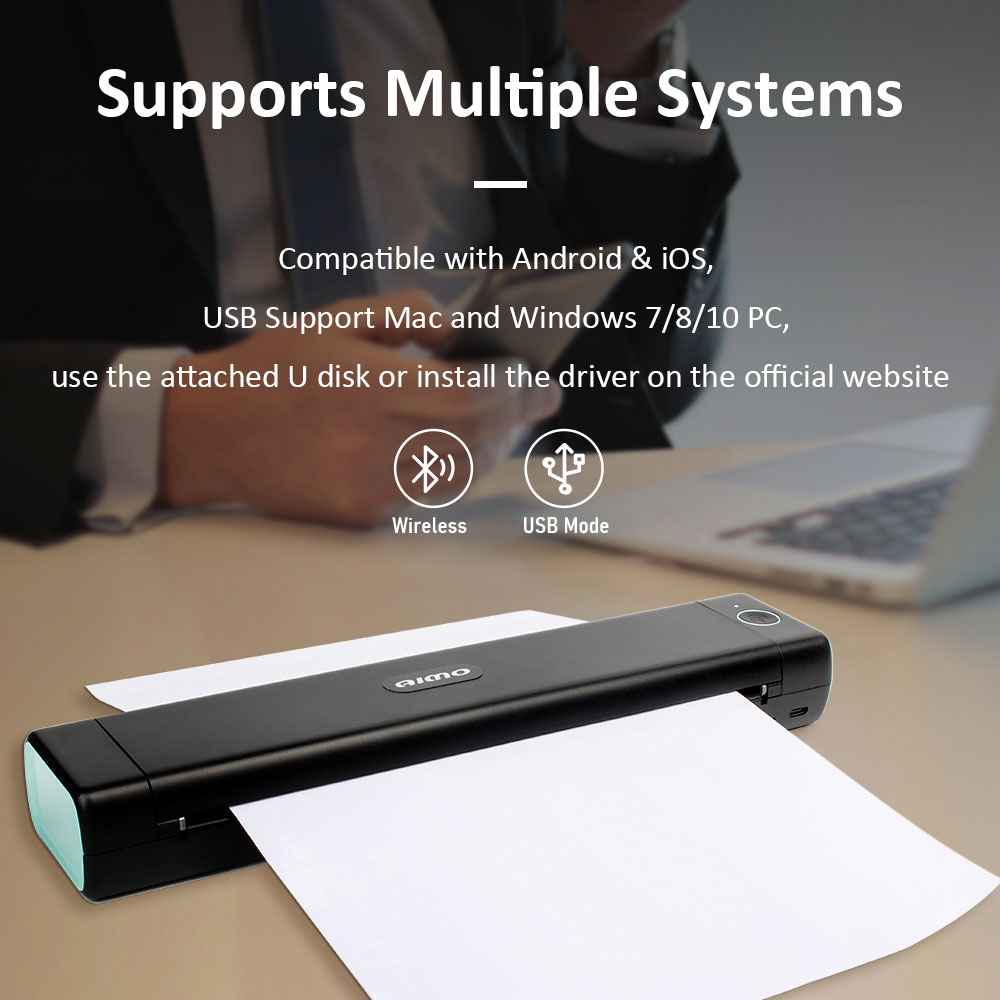 מדפסת תרמית ניידת A4 אלחוטית Aimo M08F | AIMO Israel